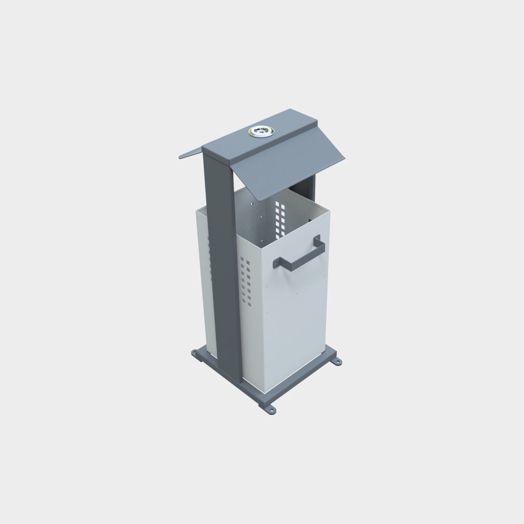 Square Bucket Ashtray Trash Can - BDB Metal