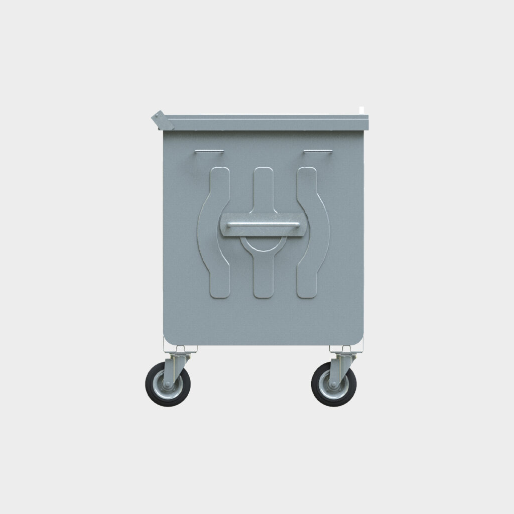 1100 LT Metal Galvanized Waste Container - BDB Metal