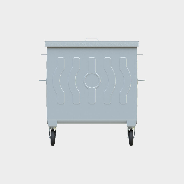 1100 LT Metal Galvanized Waste Container - BDB Metal