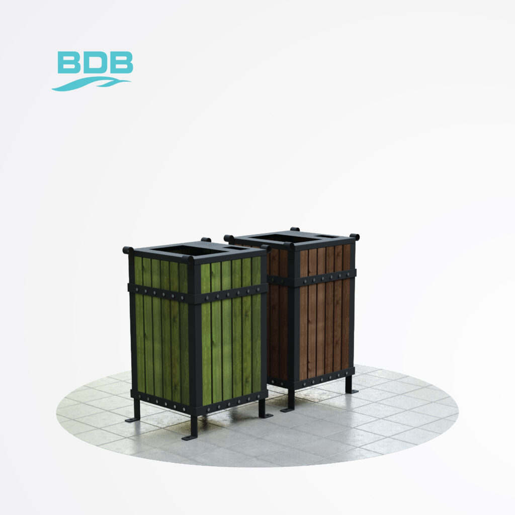 Wooden Trash Cans - BDB Metal