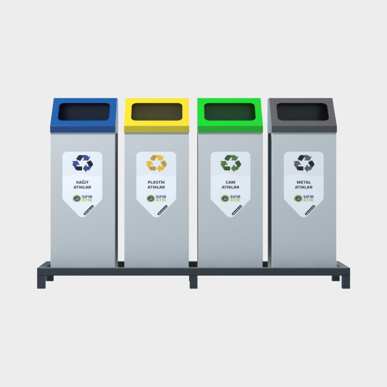 Standard 4-Piece Recycling Bin Set - BDB Metal